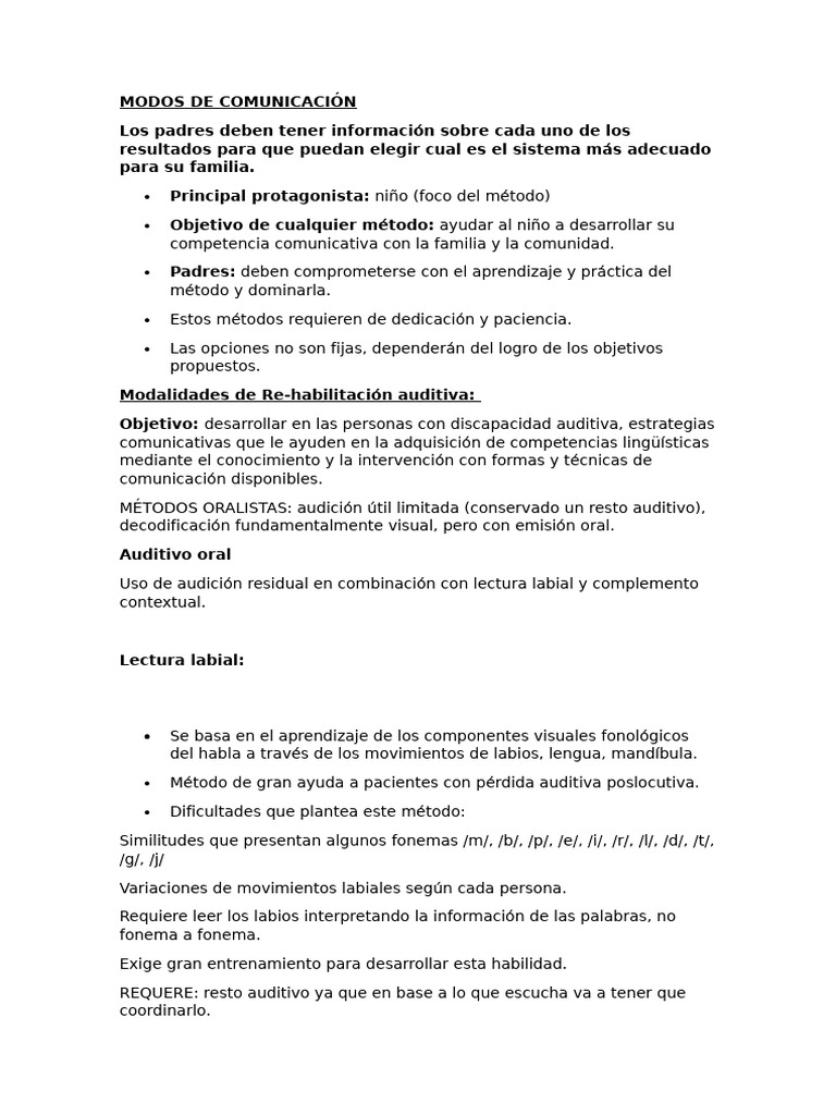 Modos de Comunicación | PDF | Comunicación | Lenguaje de señas