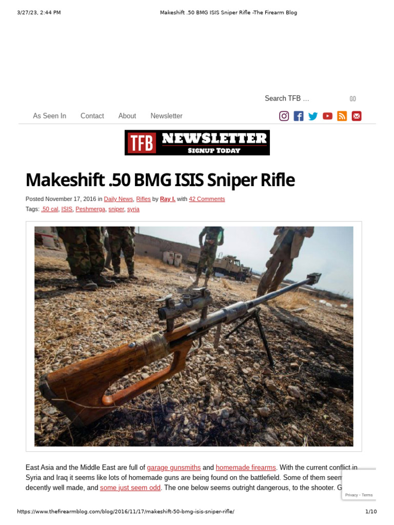 Makeshift .50 BMG ISIS Sniper Rifle - The Firearm Blog | PDF | Sniper ...