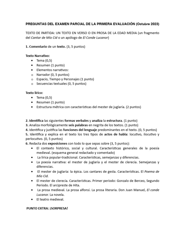 CONTENIDOS_ EXAMEN_PARCIAL_1BACH_2024 (2) | PDF