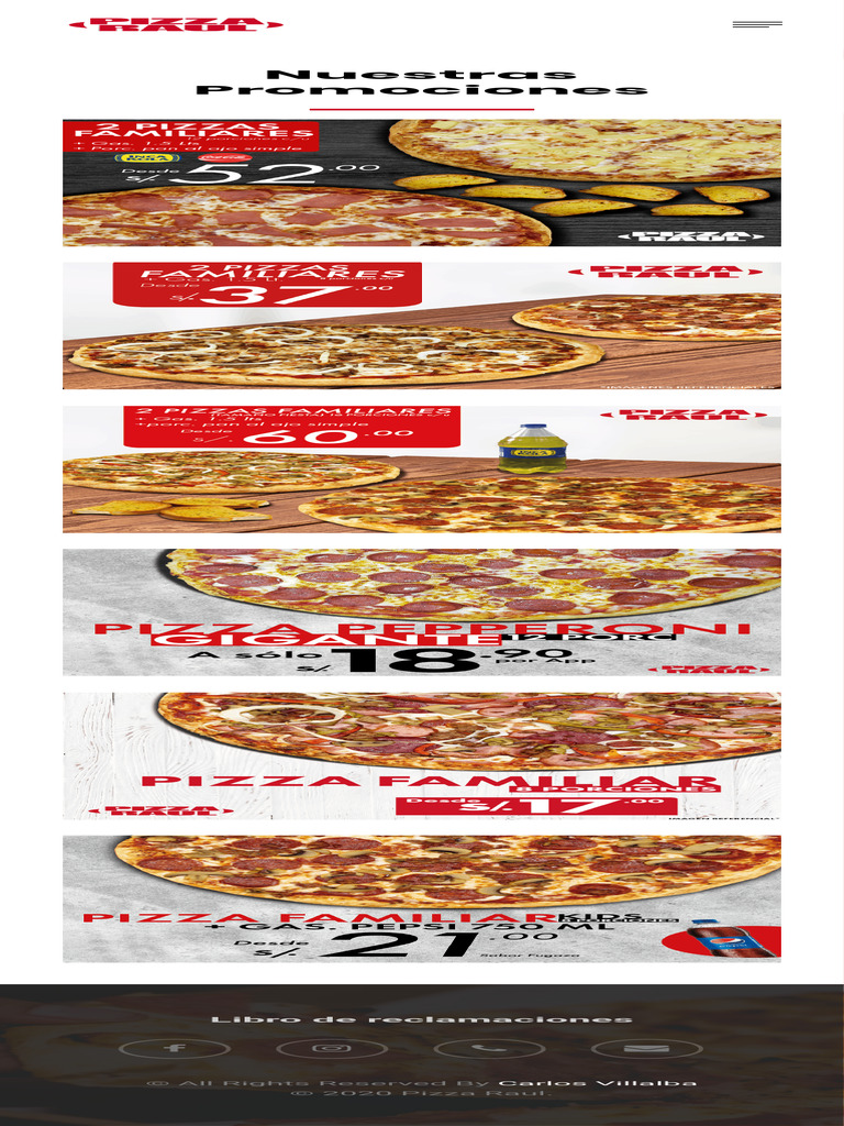 Inicio - Pizza Raul | PDF
