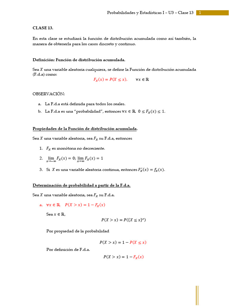 Probabilidad y Estadística | PDF | Variable aleatoria | Función de densidad de probabilidad