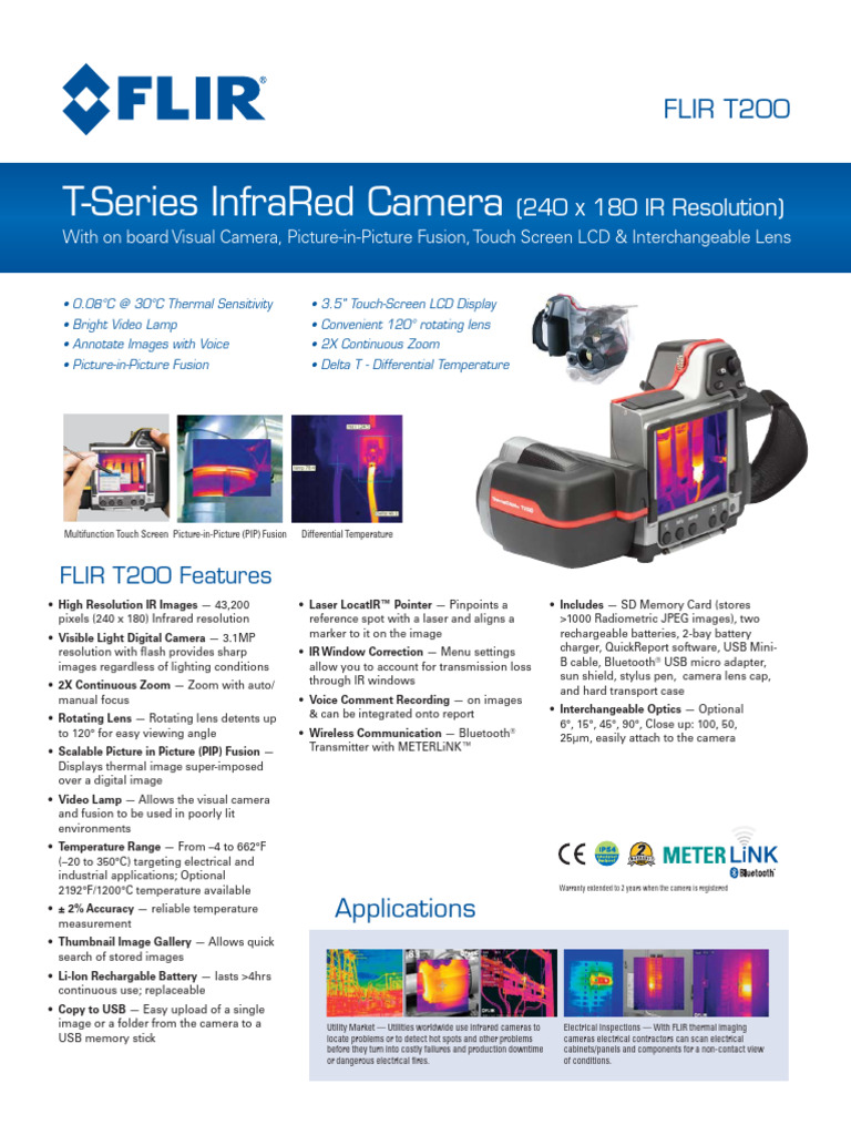 T200 | PDF | Infrared | Camera