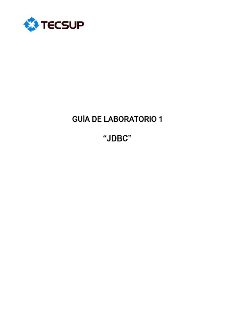 "JDBC": Guía de Laboratorio 1 | PDF | Mi sql | SQL