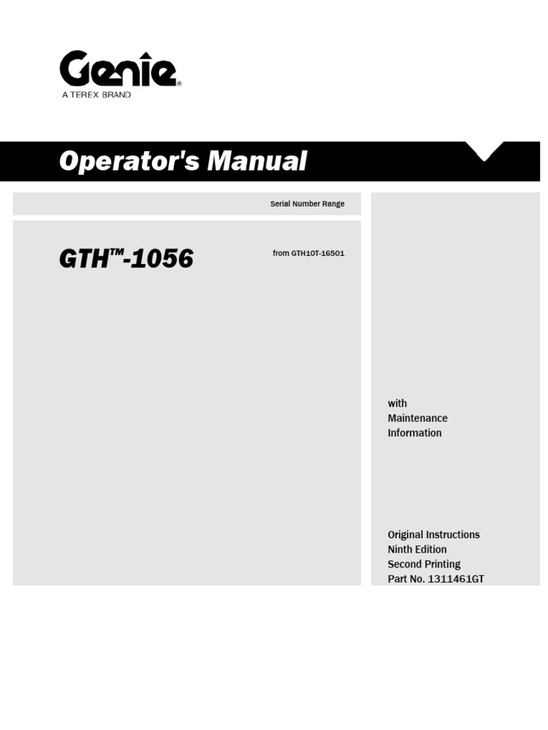 Operator's Manual: Serial Number Range | PDF | Manual Transmission | Safety