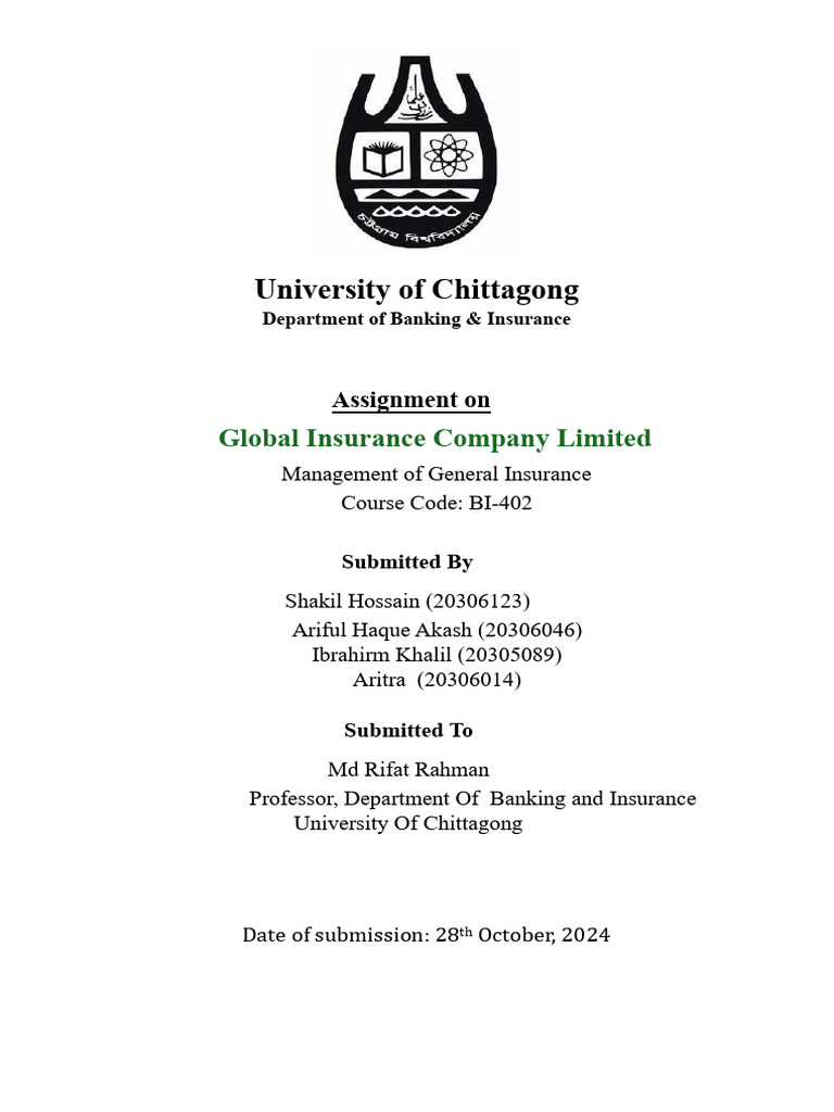 Global Insurance Ltd Overview and Analysis | PDF | Insurance | Net Income