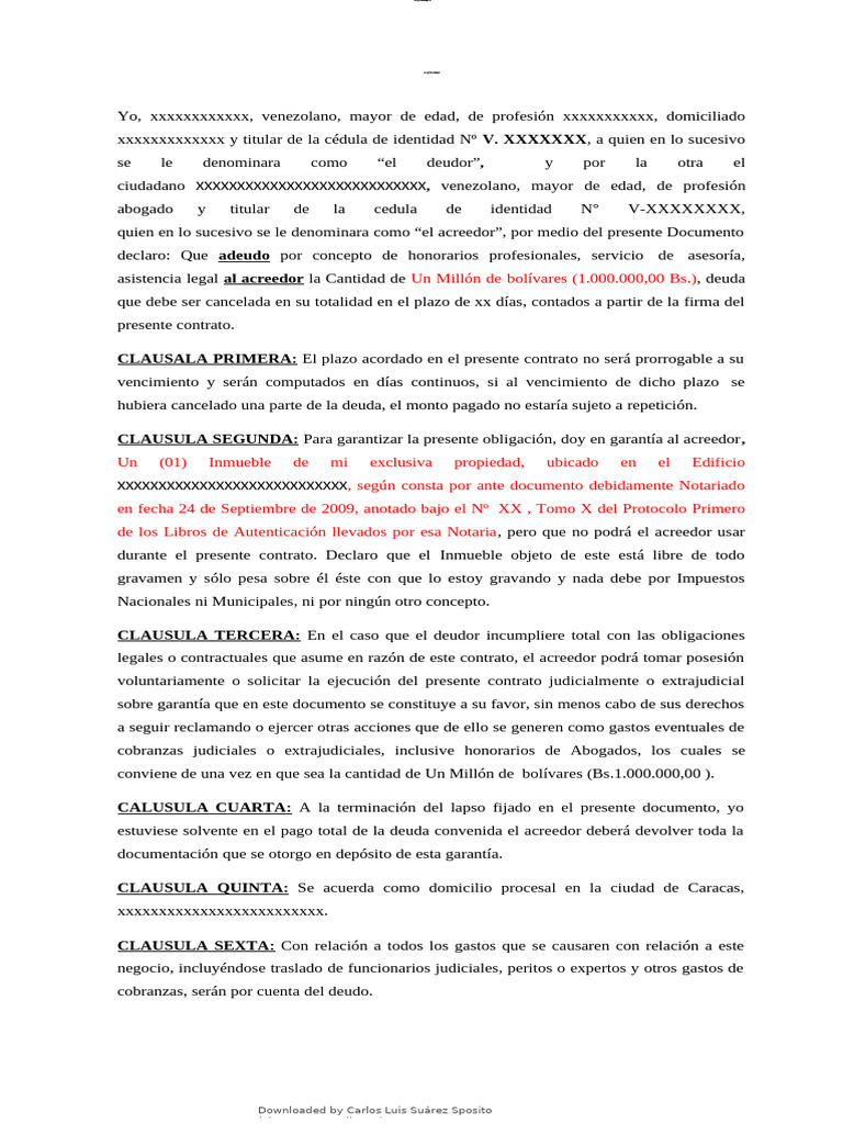 Modelo de Contrato de Garantia | PDF | Pagos