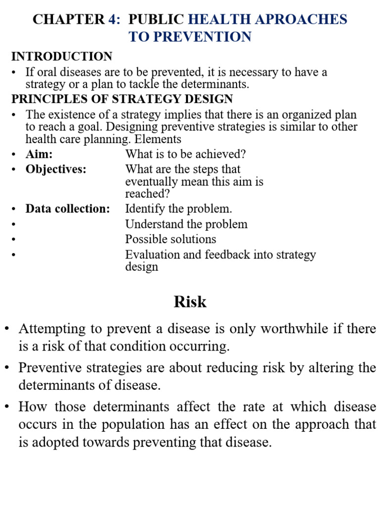 CHAPTER 4 Public Health Approaches to Prevention | PDF | Screening ...