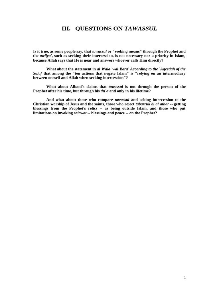 Tawassul | PDF | God In Islam | Muhammad