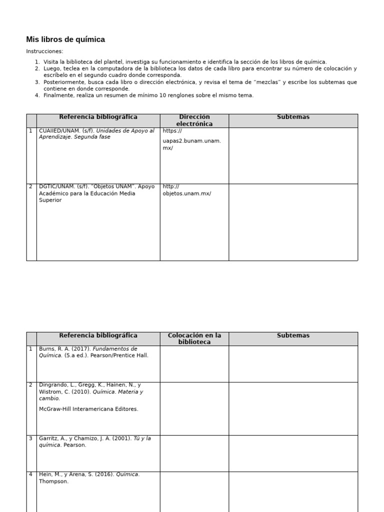 Libros de química y subtemas de mezclas | PDF