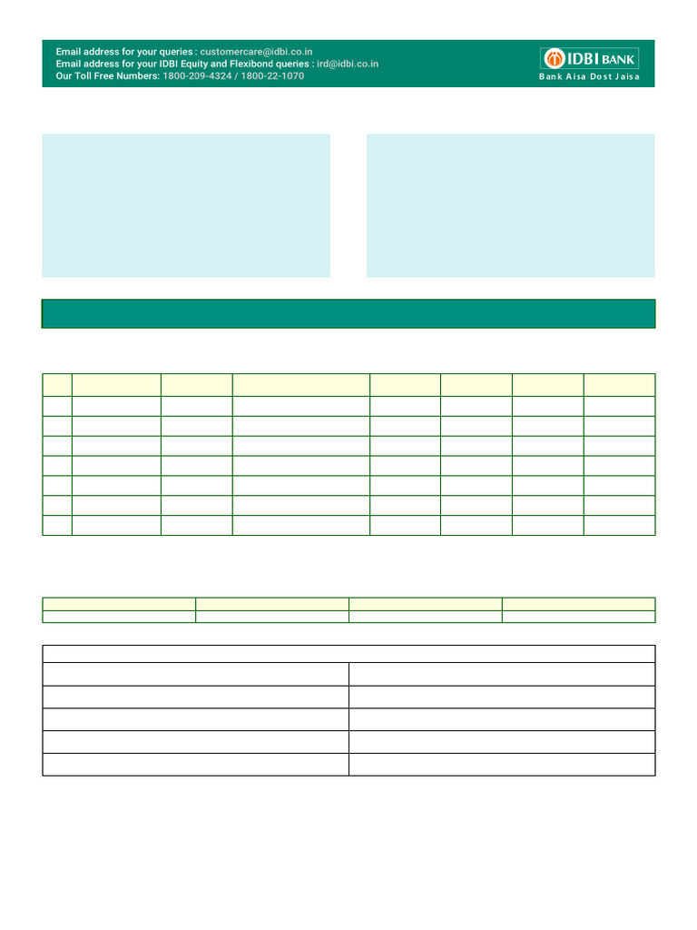 IDBI Bank Account Statement Summary | PDF | Debit Card | Debits And Credits