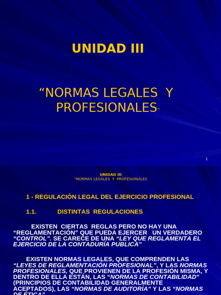 Normas Legales y Profesionales en Contaduría | PDF | normas ...