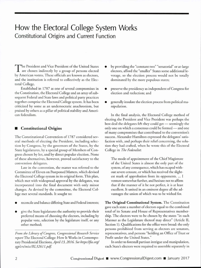 Copia de electoral college | PDF | National Popular Vote Interstate ...