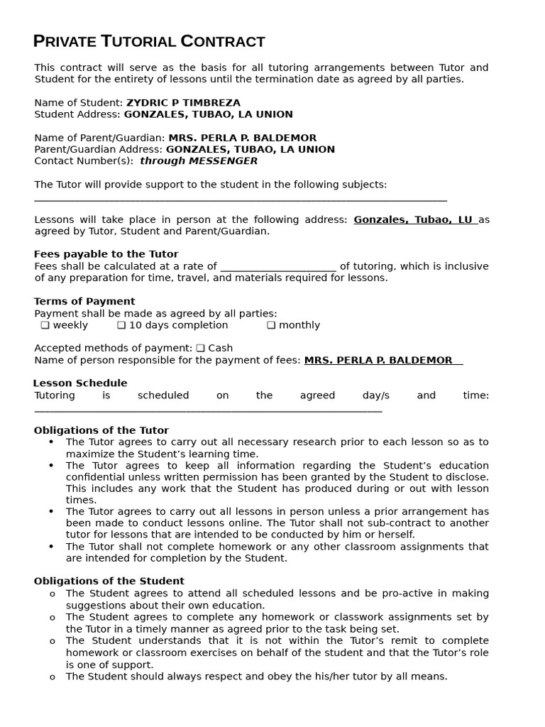 Tutorial Contract | PDF | Private Law