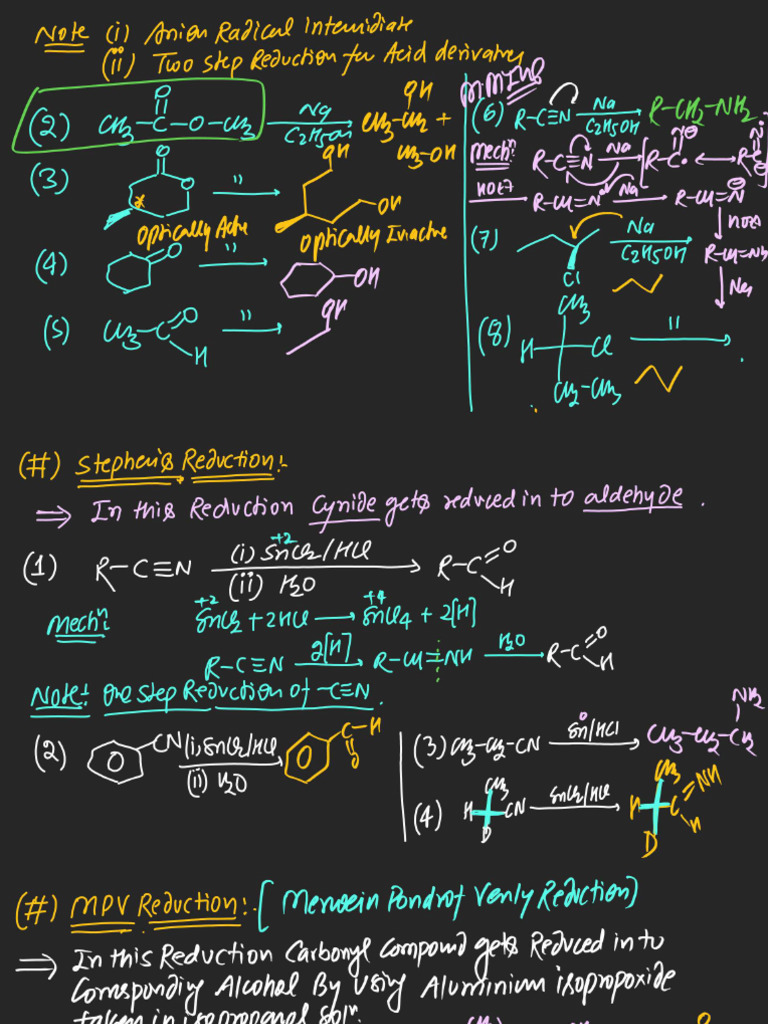 Carbonyl Compound - L-13 (Class Notes) - Stephen Reduction + Oxidation ...