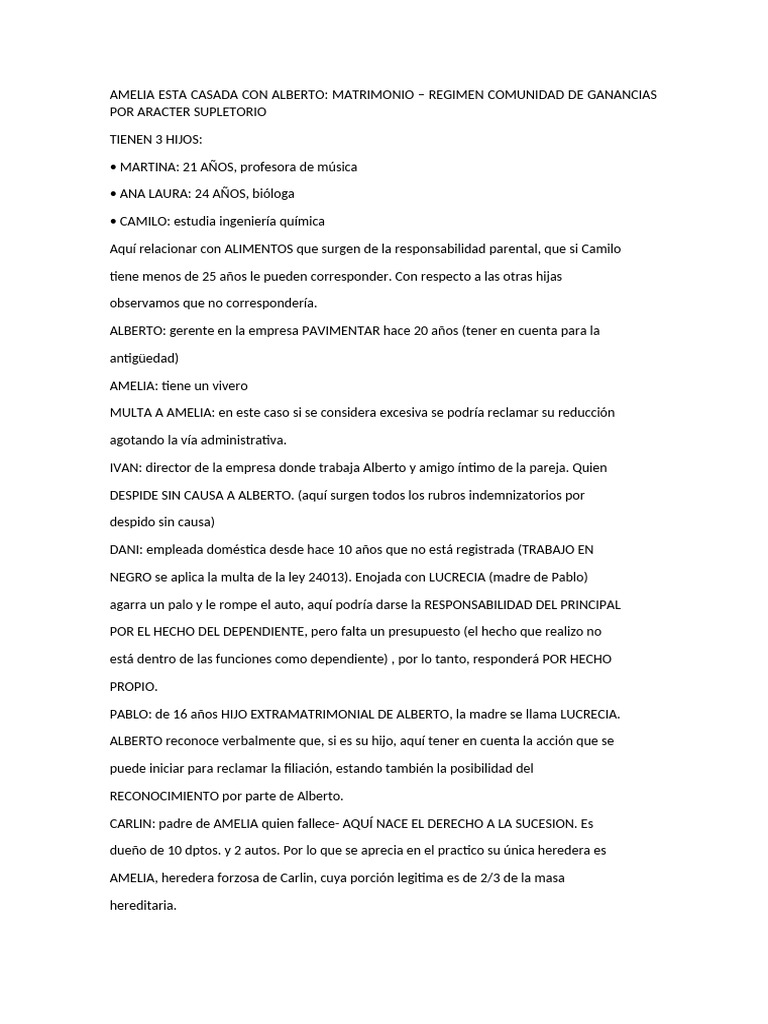 CASO AMELIA LOPEZ Resuelto | PDF | Divorcio | Matrimonio