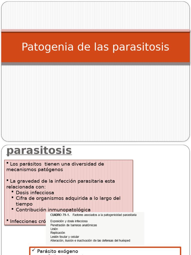 Unidad 3. Patogenia de Las Parasitosis | PDF | Especialidades Medicas ...