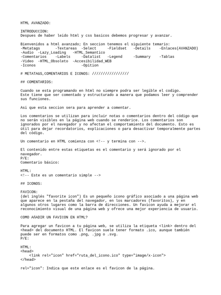 HTML Avanzado | PDF | HTML | Hipervínculo