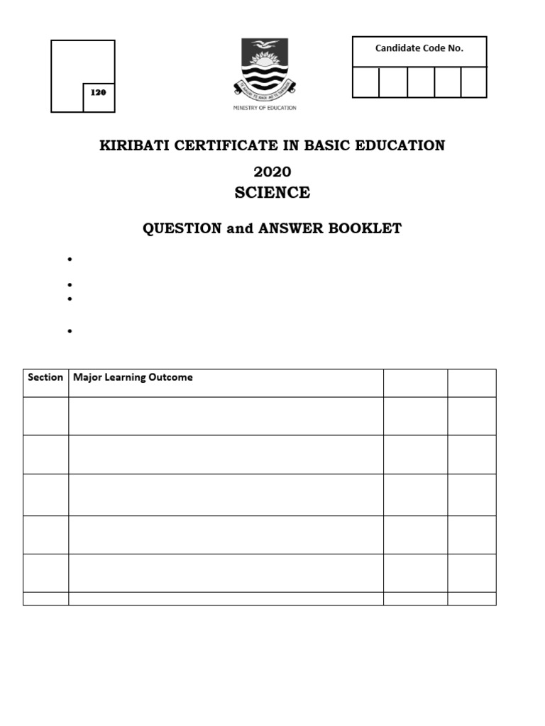 KCBE Science QA Exam Paper. Final | PDF | Chemical Compounds | Ion