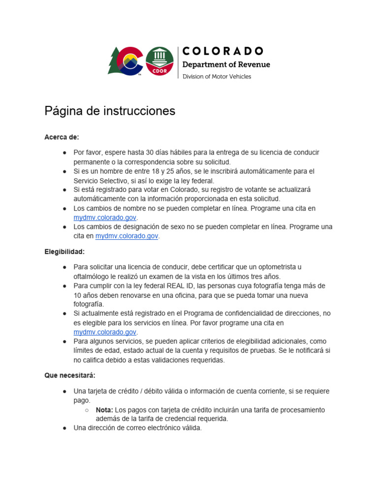 DTA Spanish Instructions | PDF