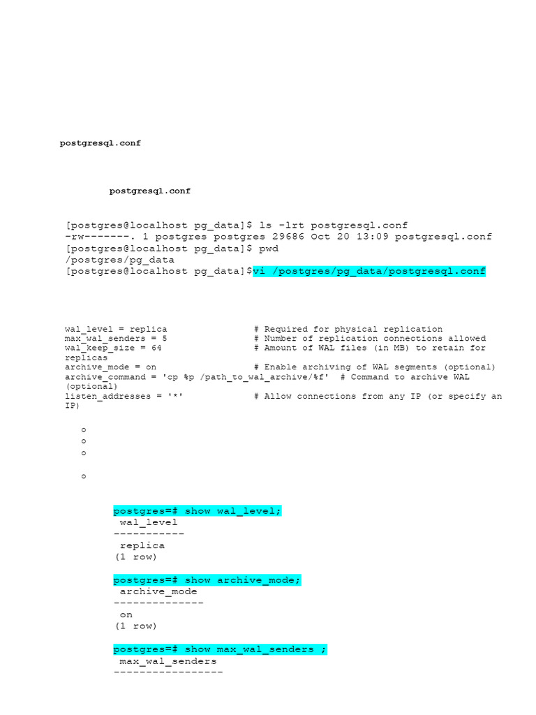 Setting Up Replication in PostgreSQL | PDF | Postgre Sql | Replication ...