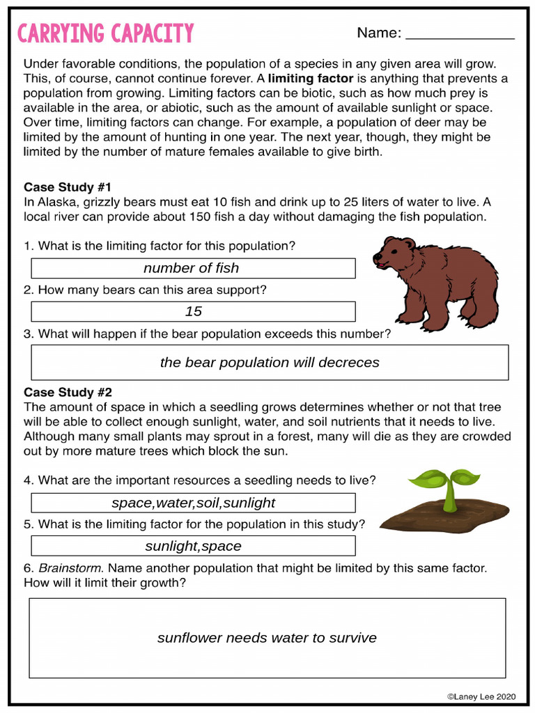 Carrying Capacity & Limiting Factors | PDF