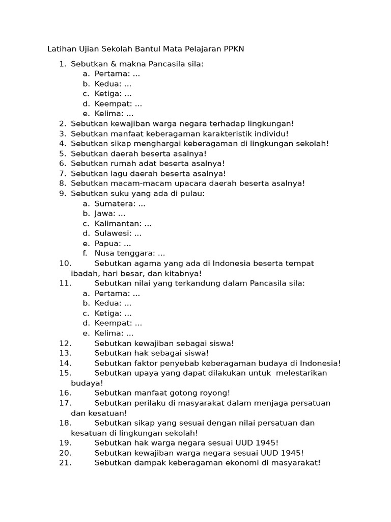 Usek Kelas 6 Bantul | PDF