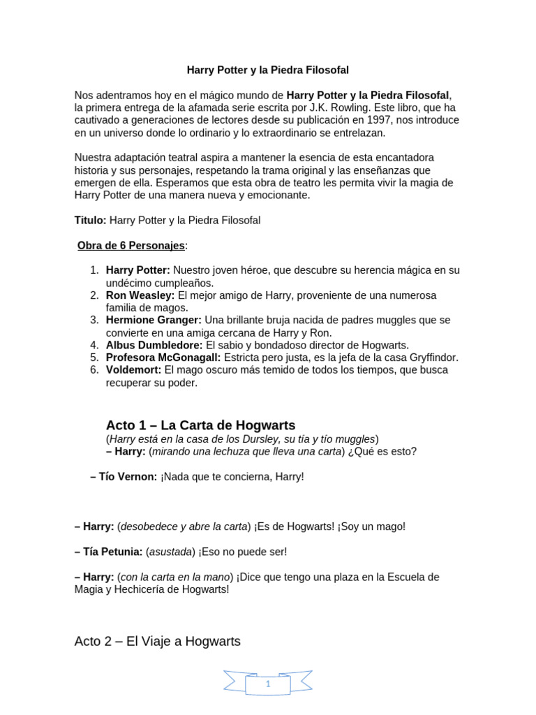 Harry Potter y la Piedra Filosofal | PDF | Harry Potter | Novelas de ...