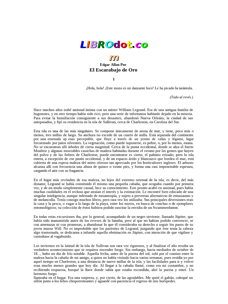 Edgar Allan Poe - El Escarabajo de Oro | PDF | Poesía