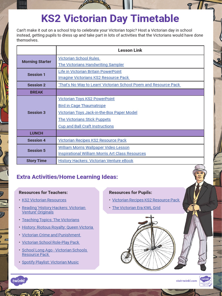 T H 1646133539 ks2 Victorian Day Timetable - Ver - 2 | PDF | Social Science