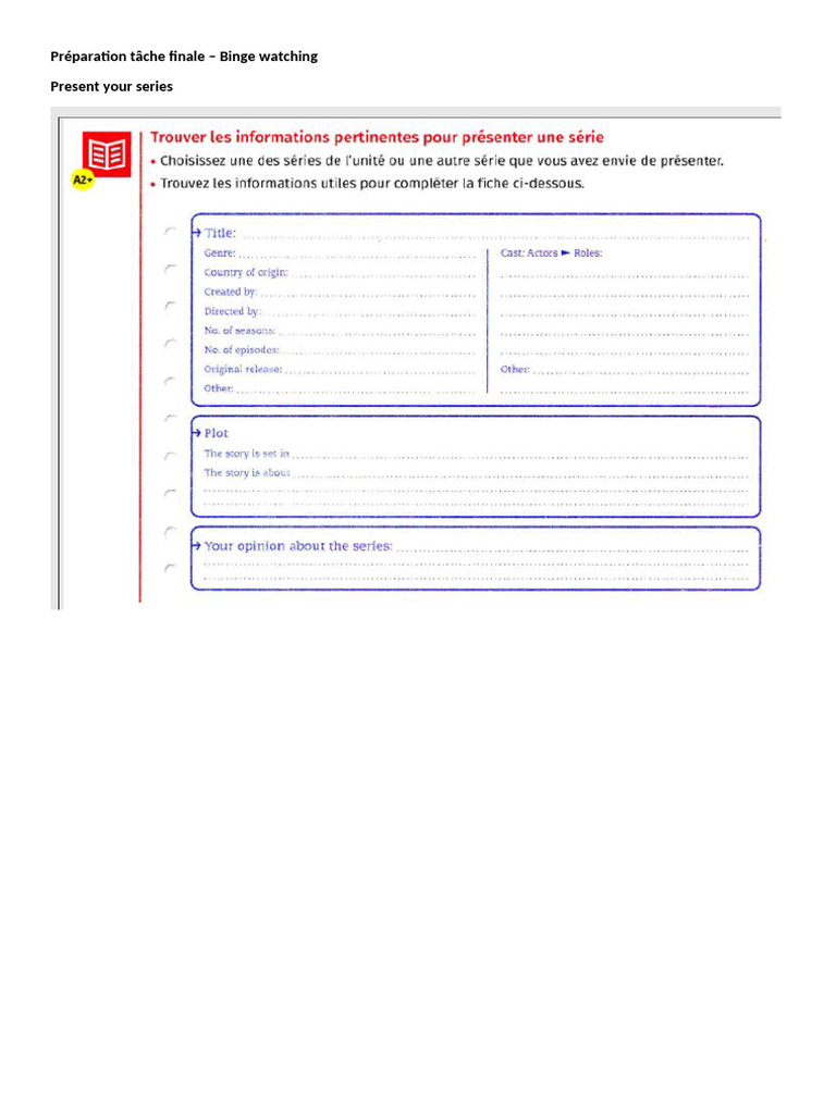 Préparation Tâche Finale 3 | PDF