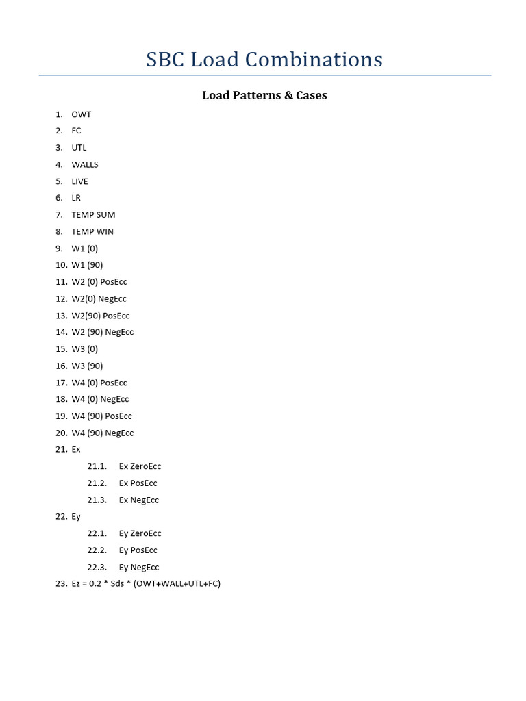 SBC Load Combinations | PDF | Geodesy | Astrometry