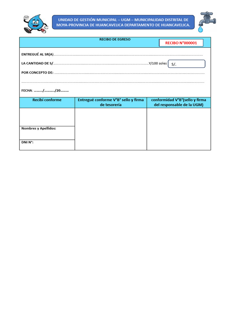 Recibo de Egreso | PDF