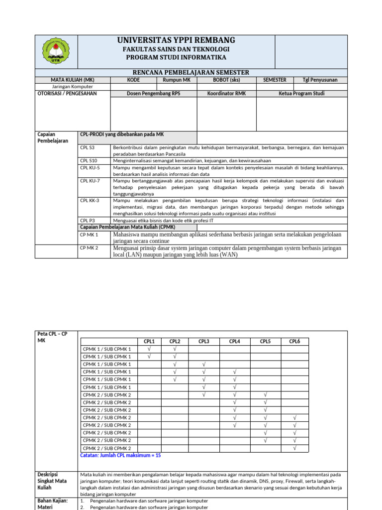 RPS Jaringan Komputer | PDF