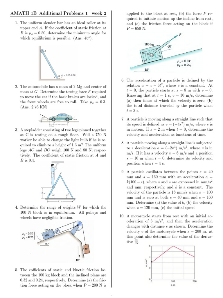 tutorial1_24 | PDF | Force | Acceleration