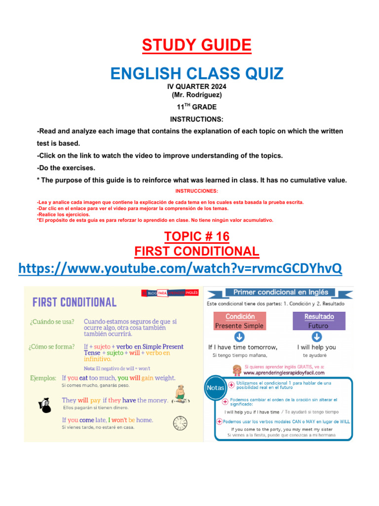 11th IV PARTIAL STUDY GUIDE 2024, MR. RODRÍGUEZ | PDF ...