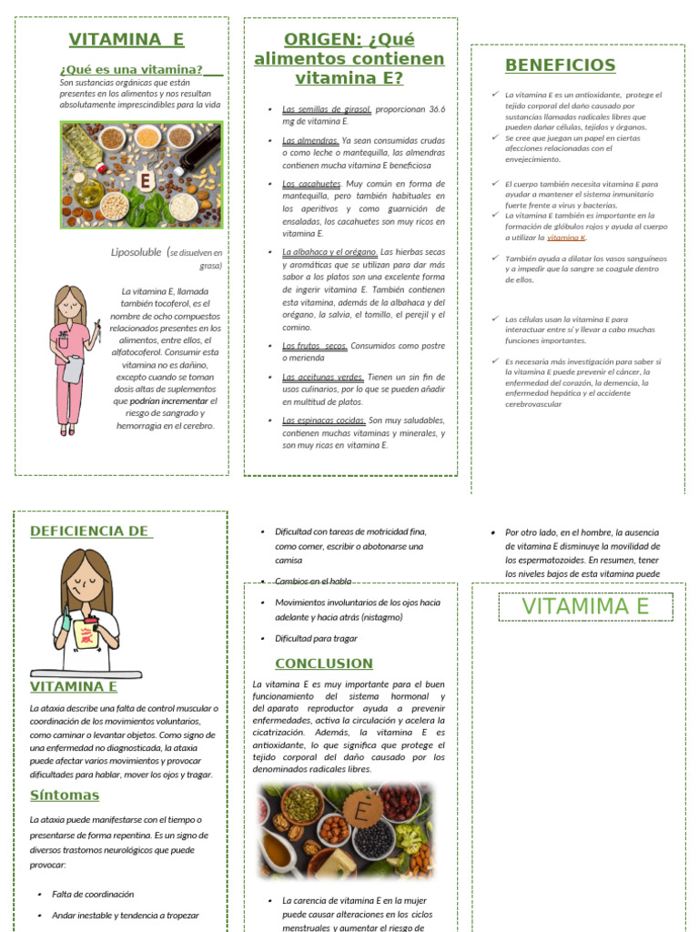 TRIPTICO VITAMINA E | PDF | Vitamina e | Vitamina