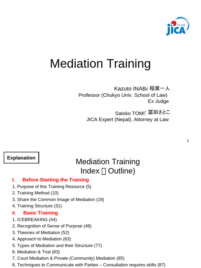 Mediation Training | PDF | Mediation | Alternative Dispute Resolution