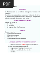 CSEC English A: Memo & Notice Formats | PDF | Memorandum