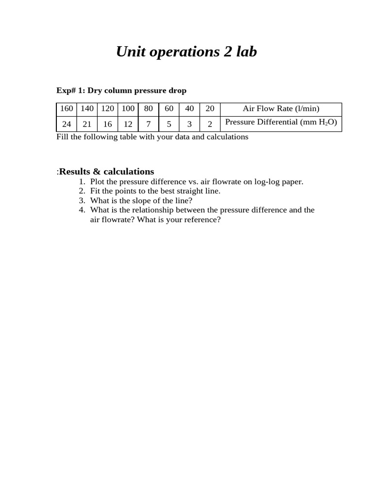 Exp 1 Dry Column Results | PDF