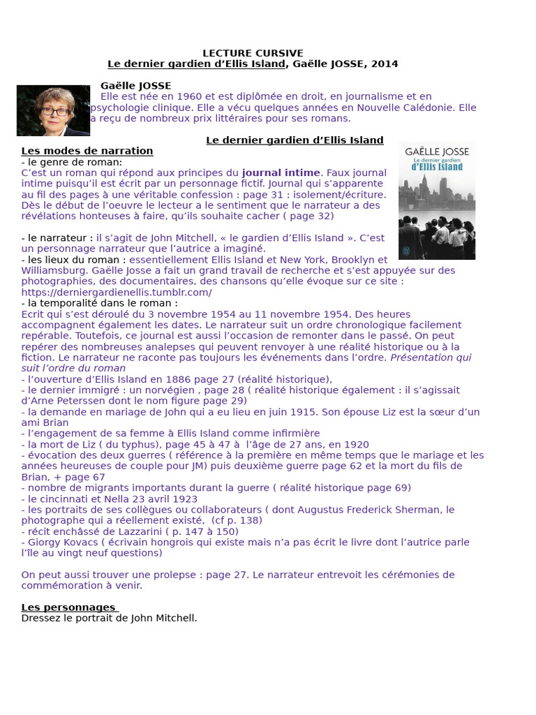 Analyse du roman "Le dernier gardien" | PDF | Romans