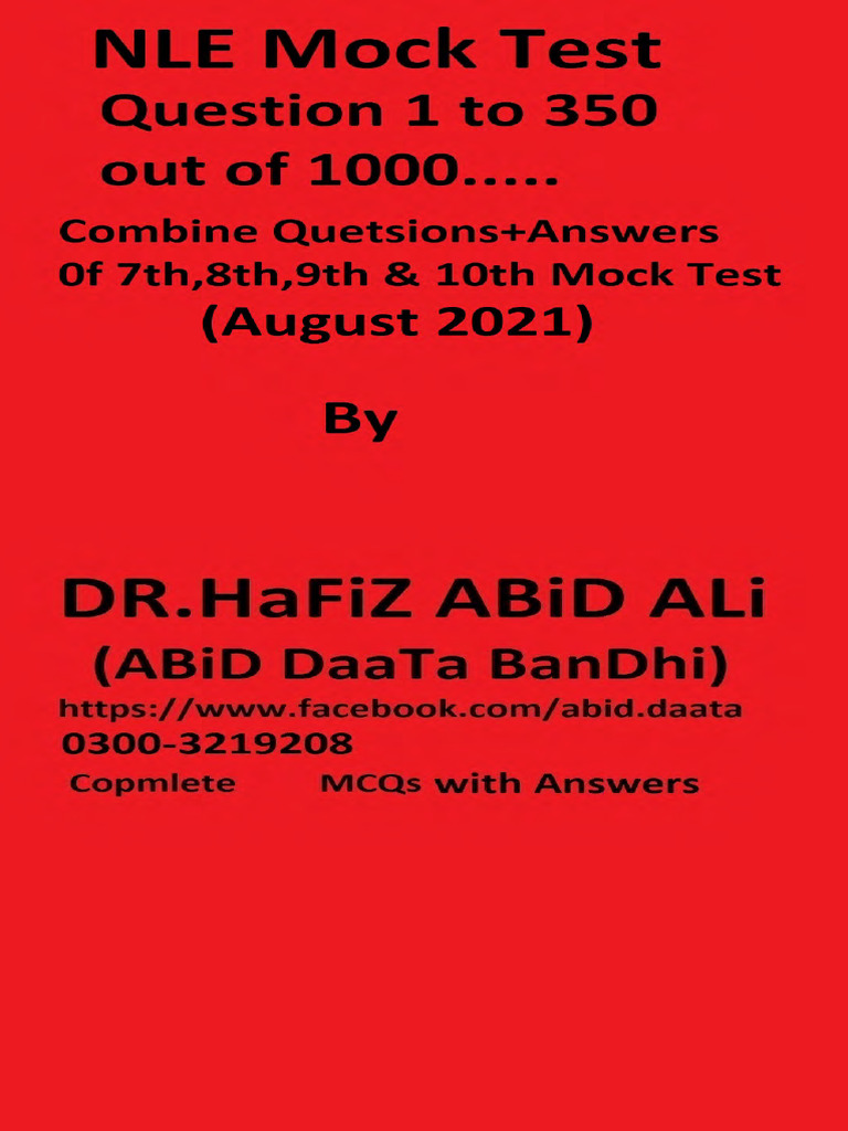 NLE Question 1 To 350 Out of 1000 | PDF