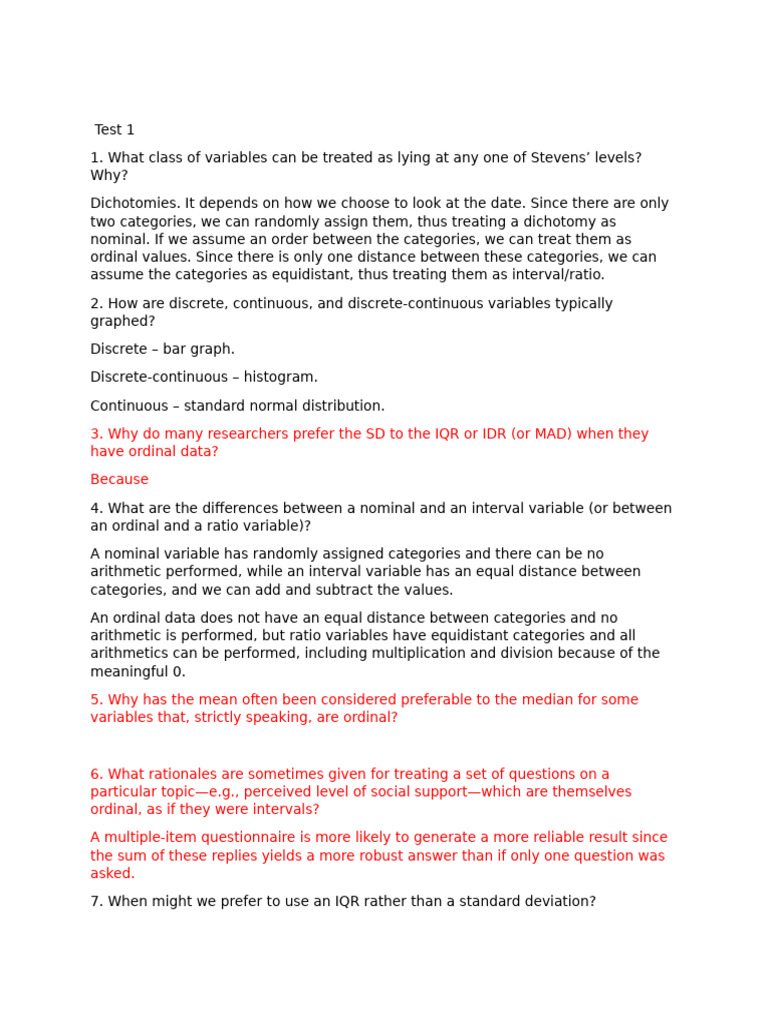 Tests. | PDF | Mean | Mode (Statistics)