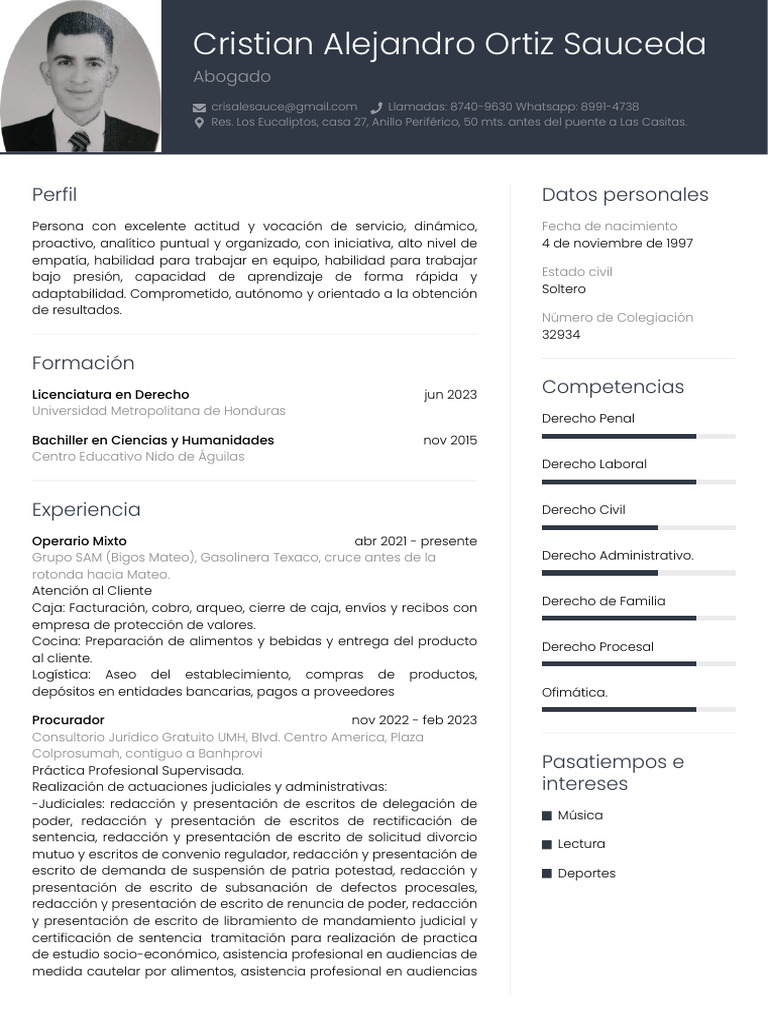 CV Cristian Alejandro Ortiz Sauceda 0103 | PDF | Justicia | Crimen y violencia