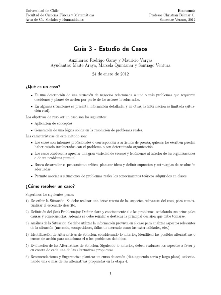 Guia 3 Estudio de Casos | PDF | Caso de estudio | Cognición