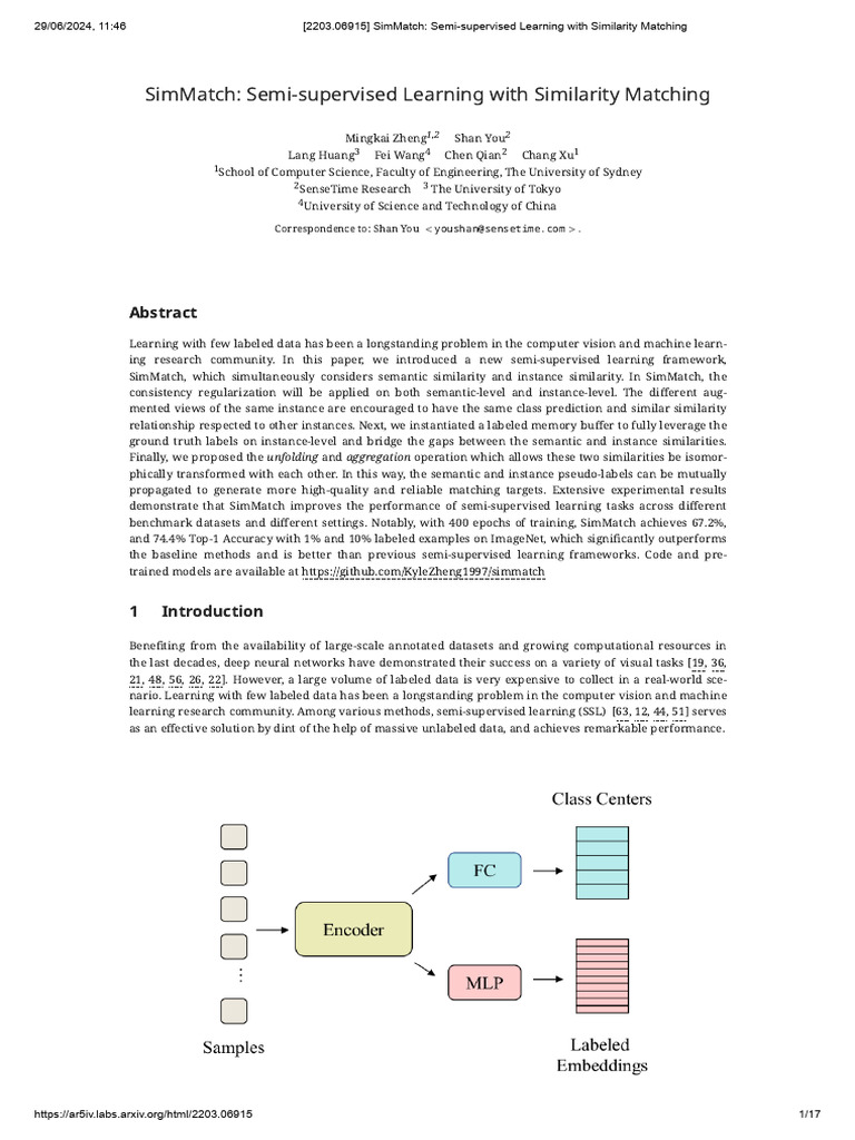 (2203.06915) SimMatch - Semi-Supervised Learning With Similarity ...