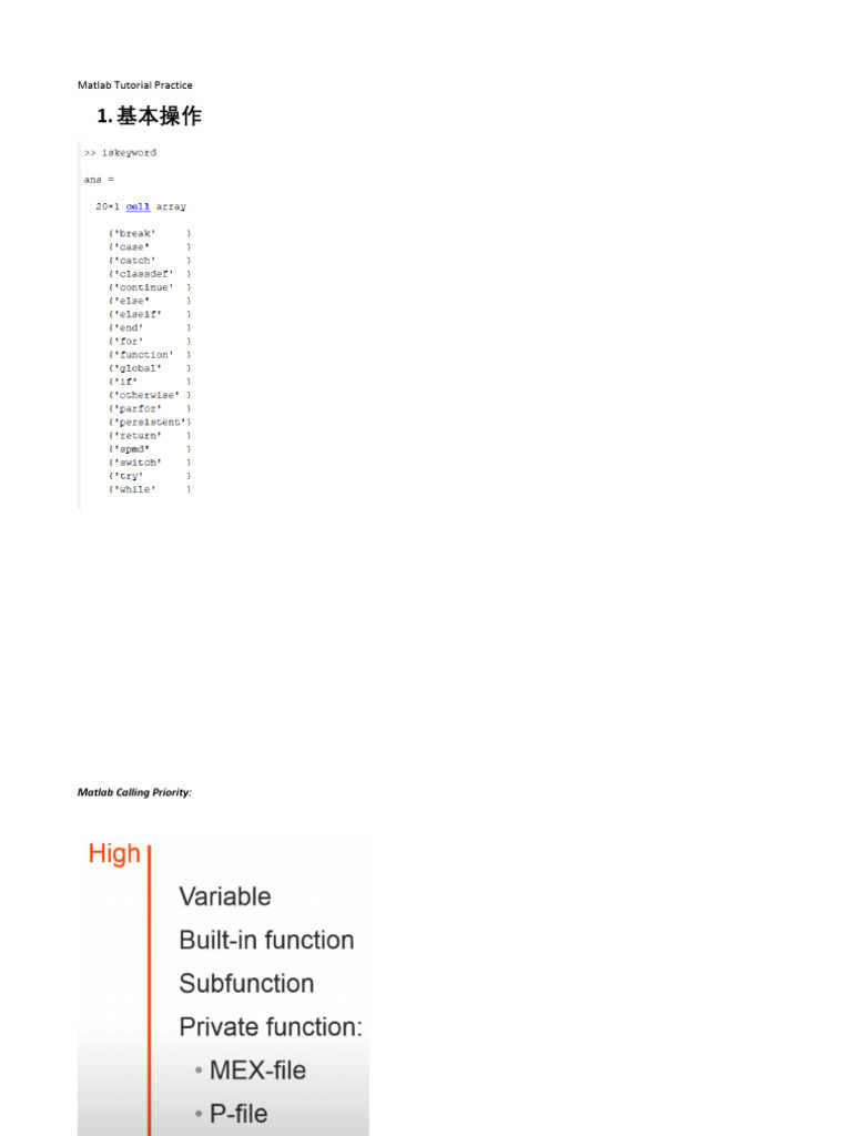 MatlabTutorialPractice 1 BasicKnowledge | PDF
