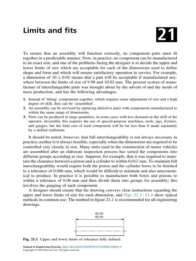 21 - Limits and Fits - 2020 - Manual of Engineering Drawing | PDF ...