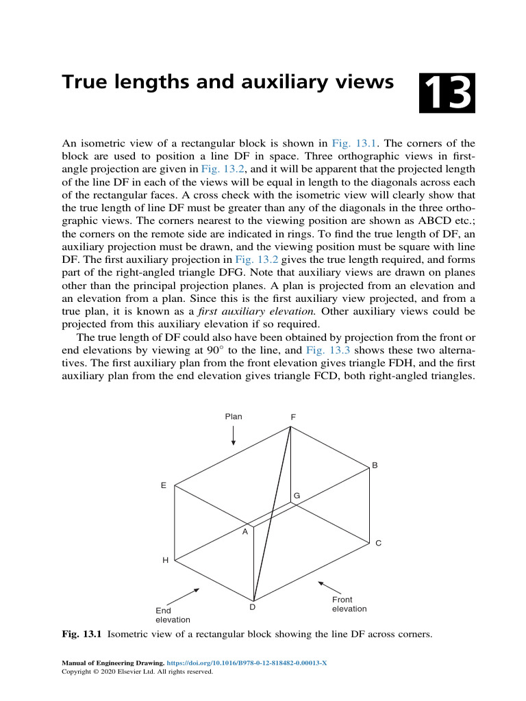 13 True Lengths and Auxiliary Views 2020 Manual of Engineering Drawing ...