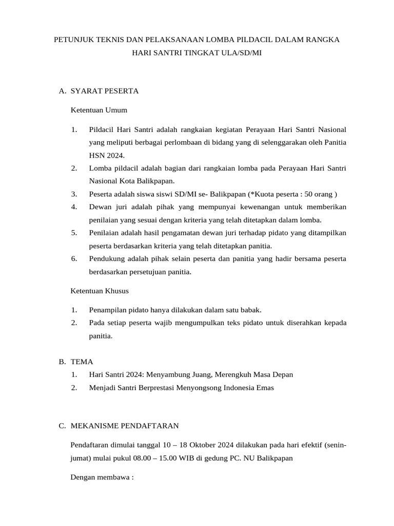 Juknis PILDACIL | PDF