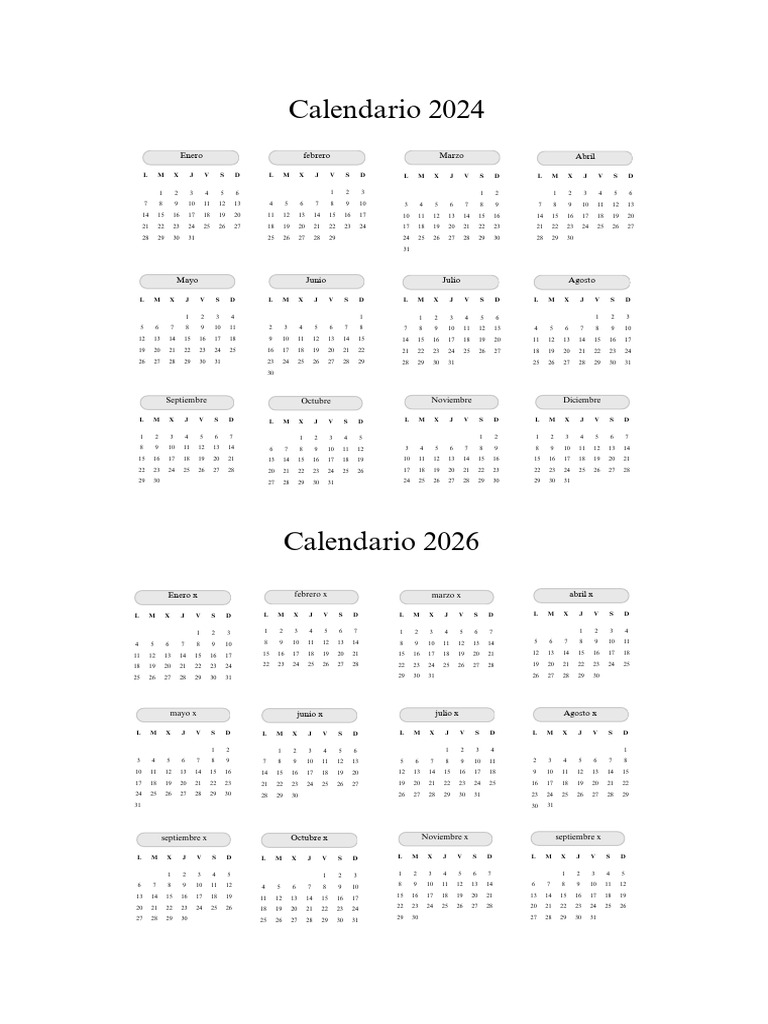 Calendario 2024-2026 Vertical | PDF